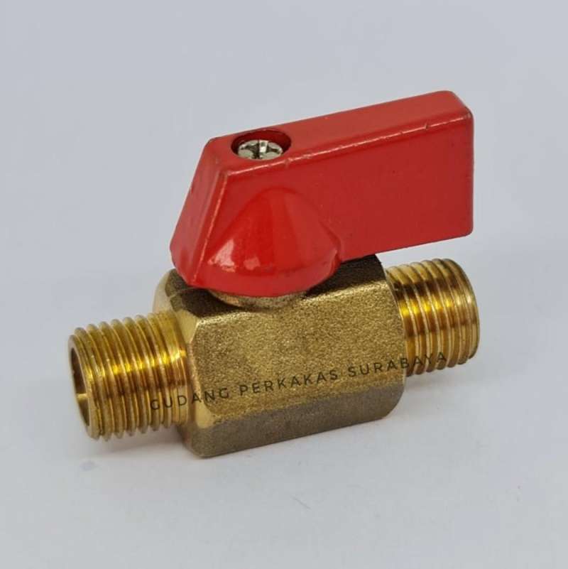 Jual STOP KRAN M1/4 x M1/4 BALL VALVE STOP KRAN KOMPRESOR KUNINGAN DRAT 1/4 di Seller GUDANG ...
