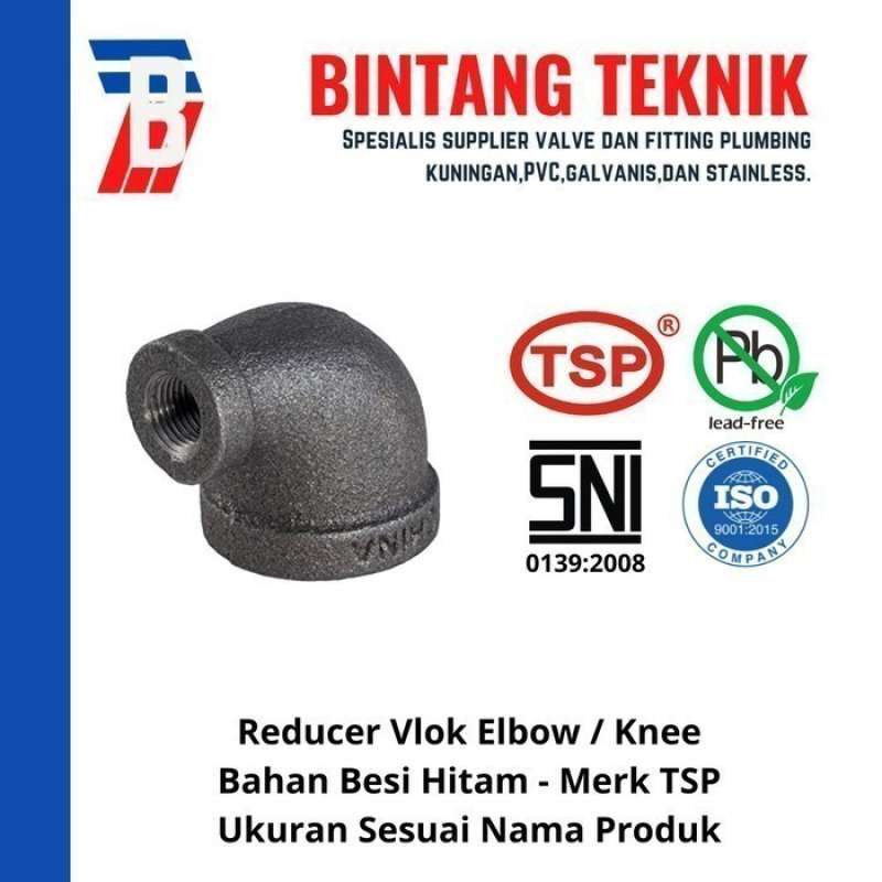 Jual Reducer Elbow / Knee 1 1/2 x 3/4 Besi Hitam TSP di Seller Toko ...