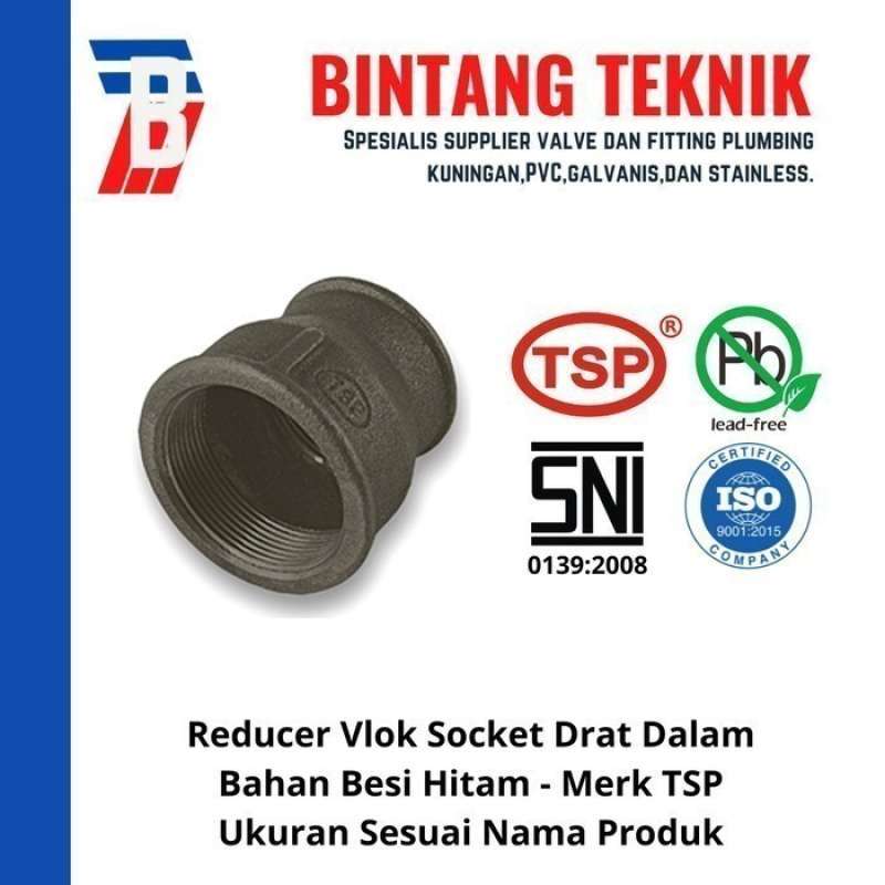 Jual Reducer Vlok Sok 1 1/2 x 1/2 Besi Hitam TSP di Seller Toko Bintang ...