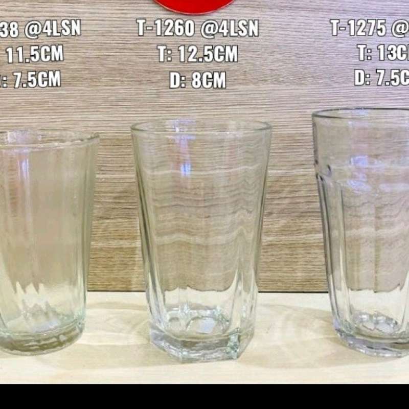 Jual Gelas Kaca Beling Bening Premium Kim Glass 350ML | Gelas Minum Air ...