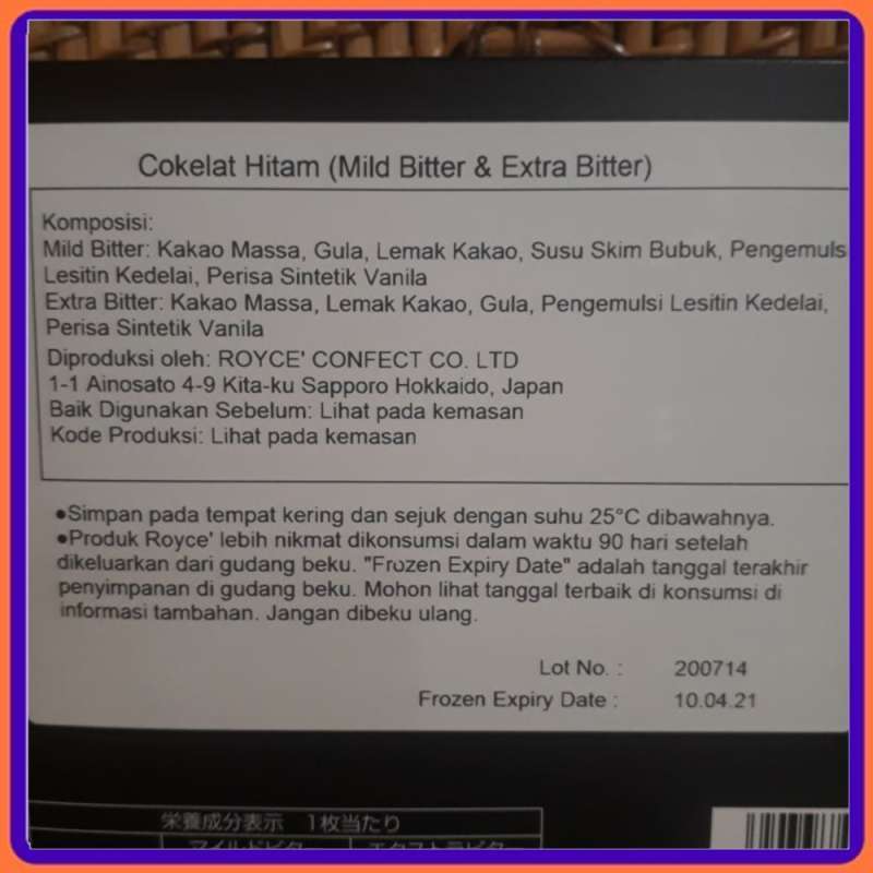 Promo Royce Pure Chocolate Mild Bitter & Extra Bitter 40's Box Diskon 10% Di Seller Xeichyl ...
