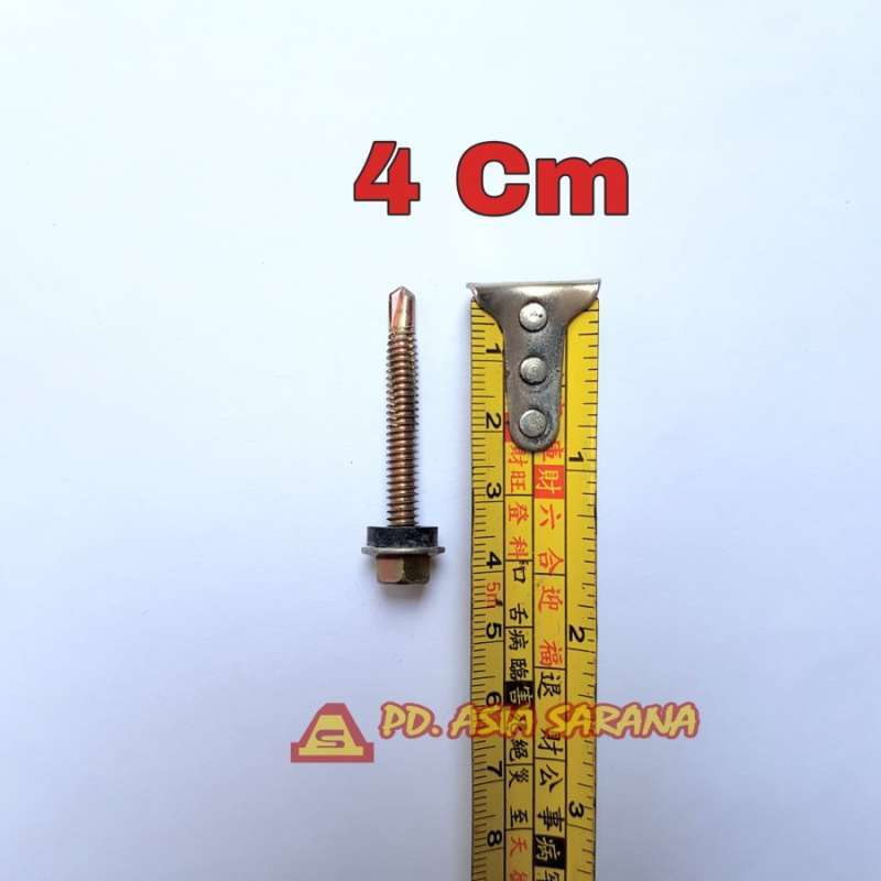 Jual Paku Roofing Kuning 4 Cm / Skrup Holo Besi Baja 40mm / Sekrup ...