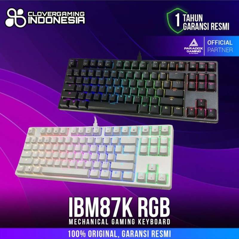 Jual Paradox Gaming Ghost IBM87K RGB - IBM 87 K Mechanical Gaming Keyboard - Gateron Brown Putih ...