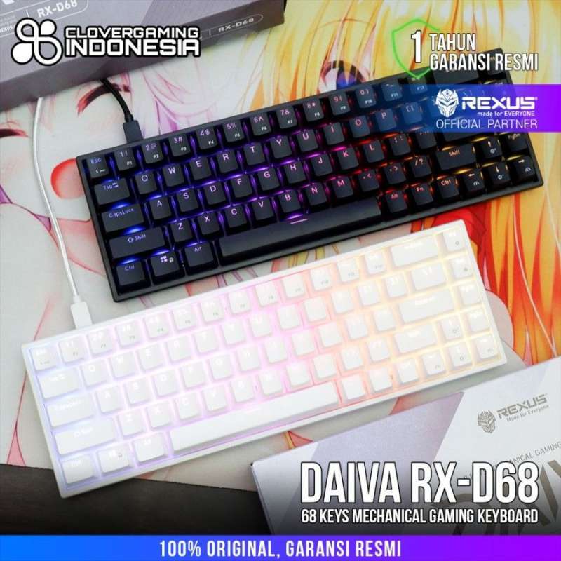 Jual Rexus DAIVA RX-D68 RGB - Mechanical Gaming Keyboard - Red Hitam di ...