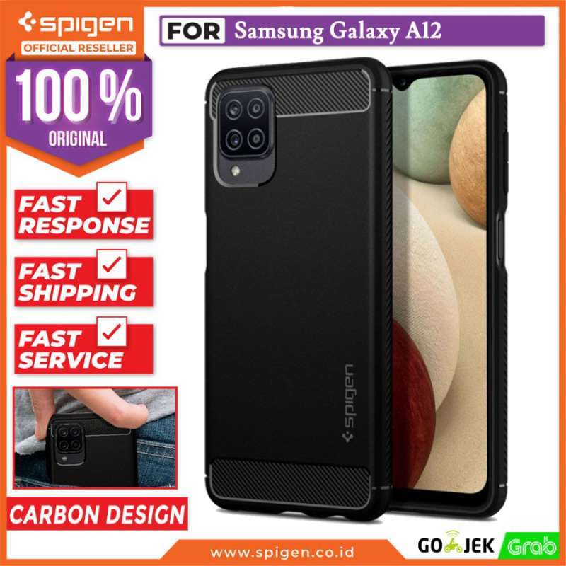 Jual Case Samsung Galaxy A12 Spigen Rugged Armor Carbon Fiber Casing di Seller Spigen Indonesia ...