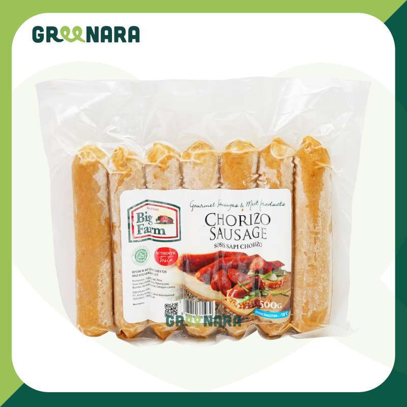 Jual Big Farm Chorizo Sausage No MSG 500gr / Sosis Sapi Chorizo 500 ...