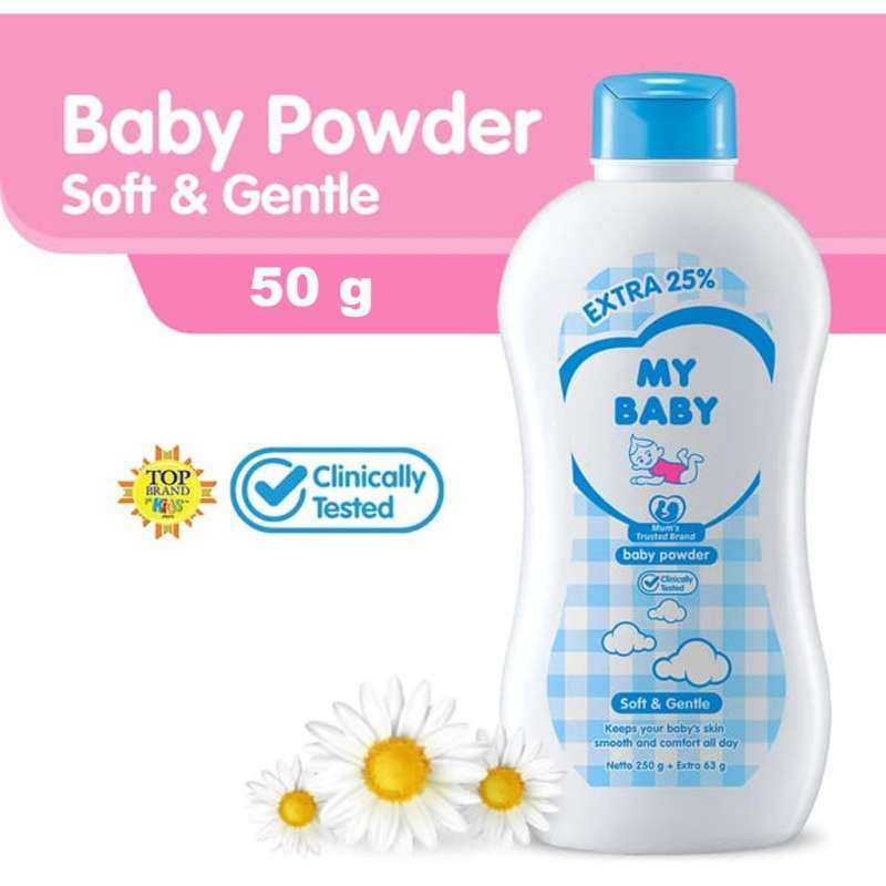 Promo My baby Powder Soft & Gentle [50gr] biru Diskon 31% di Seller ...