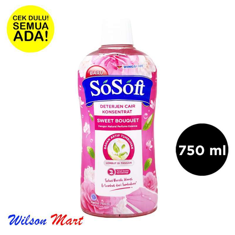 Jual SOSOFT SWEET BOUQUET PINK 750 ML BOTOL SO SOFT DETERJEN CAIR ...
