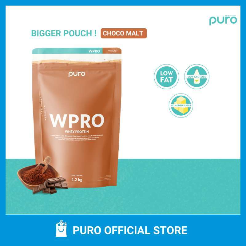 Jual PURO WPRO Whey Protein Concentrate 1.2kg Choco Malt di Seller PURO NUTRITION Official Store ...