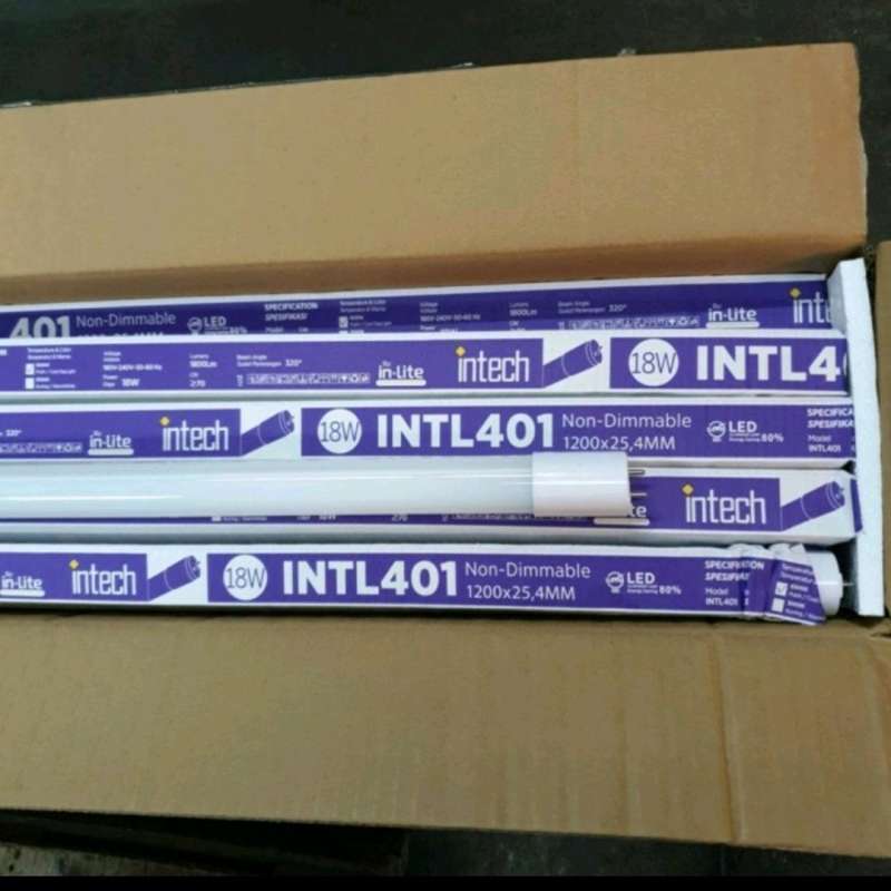 Jual intech lampu tl led 120 cm t8 18 watt/lampu tl led t8 120 cm 18 ...