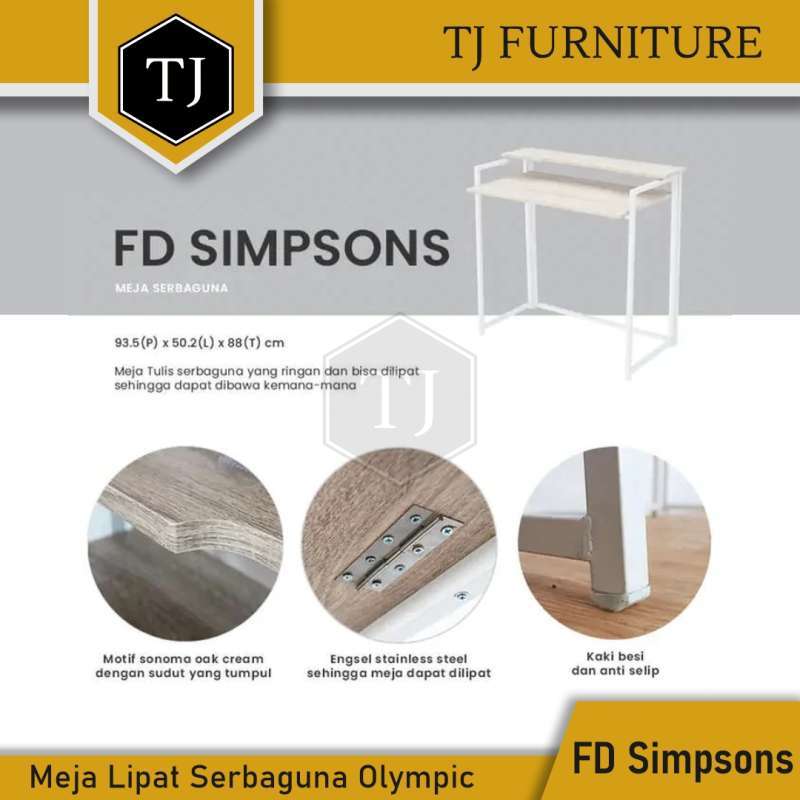 Jual Olympic Meja Lipat Serbaguna Kayu Kaki Besi / Folding Table / Meja ...