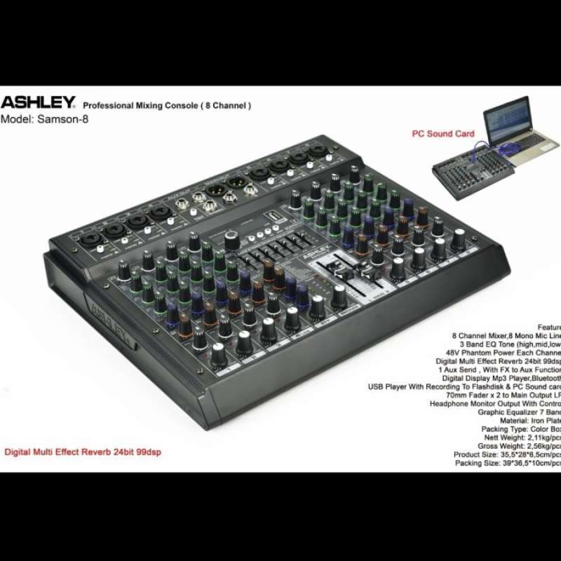 Promo Ashley Samson8 Samson 8 8Ch Usb Bluetooth Soundcard Original ...