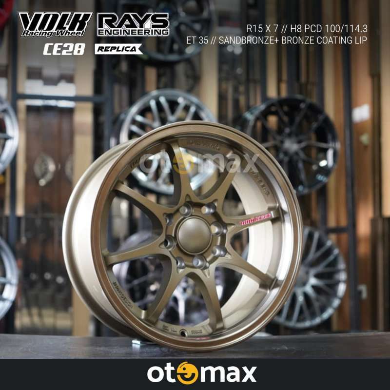 Jual Velg Mobil Volk Rays Ce28 Ring 15 H8 Sand Bronze+bronze Coating Lip Di Seller Otomax ...