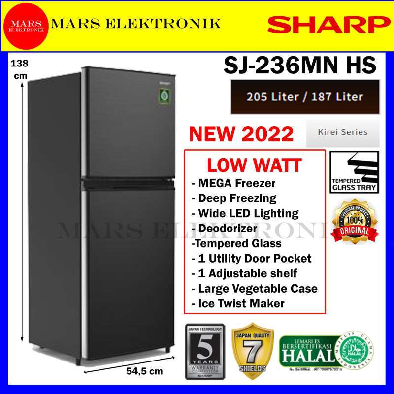 Jual Kulkas Sharp Sj-236mn-hs / New 2022 / 2 Pintu / 187 Liter ...