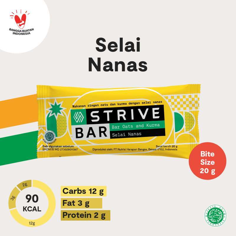 Jual Strive Bite Size Energy Bar Rasa Nastar - 20 Gr X 5pcs Di Seller ...