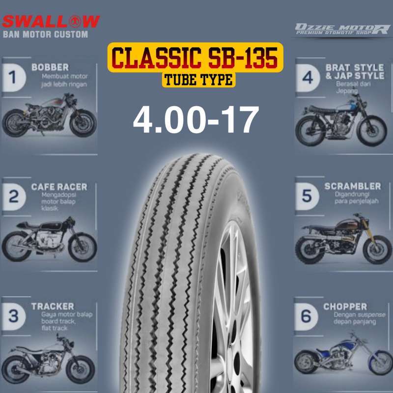 Jual Ban Motor Swallow Classic Sb-135 Ukuran 4.00-17 Ban Motor Custom ...