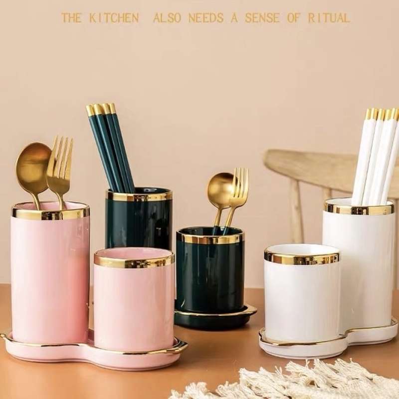 Jual Ceramic Spoon Double Holder / Tempat Sendok Garpu Keramik di ...