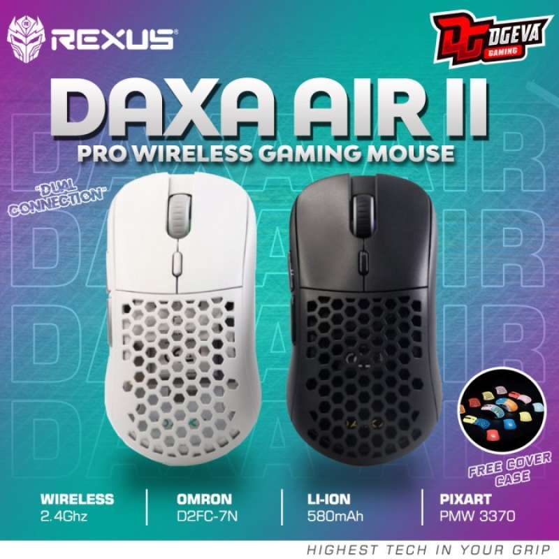 Jual Rexus Daxa Air Ii Wireless Gaming Mouse Daxa 2 Pro Wireless Mouse ...