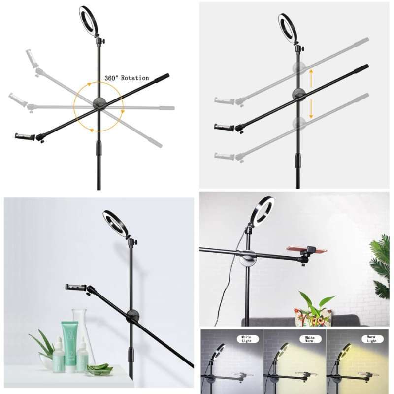 Promo TRIPOD BOOM ARM ROTARY FLAT LAY VIDEO STAND HP OVERHEAD RING ...