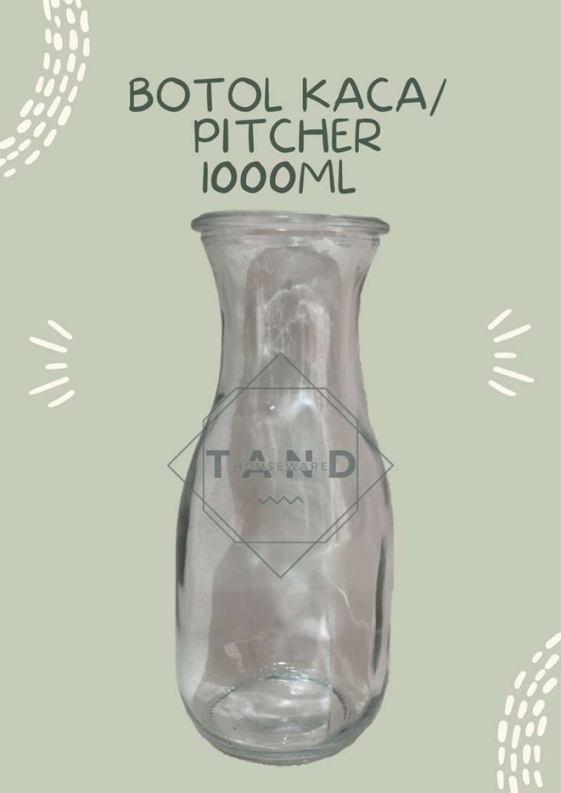 Promo BOTOL KACA KARAFE GLASS PITCHER BENING VAS BUNGA UKURAN 1L Diskon ...