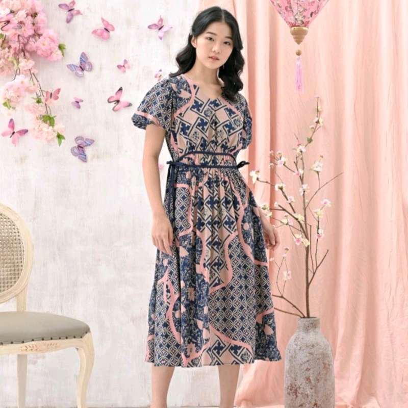 Model Dress Batik Kombinasi Modern Remaja