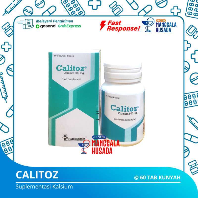 Jual Calitoz Calcium Chewable Tab 500 Mg 1 Botol @ 60 Kapsul Di Seller ...