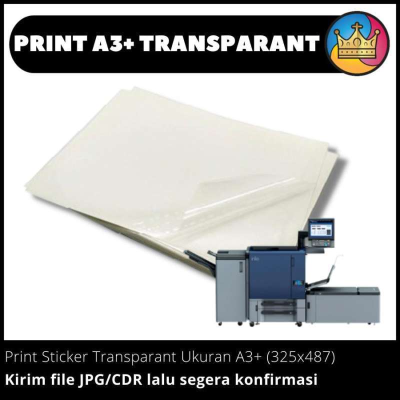 Jual DIGITAL PRINT A3+ Cetak Sticker Stiker Transparant Transparan ...