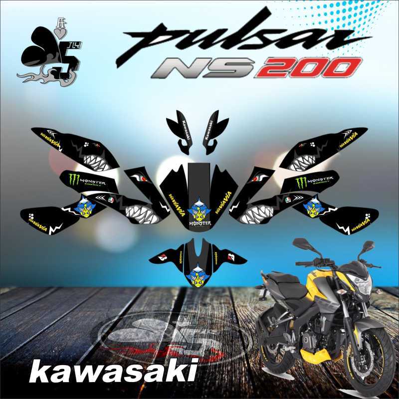 Jual STICKER DECAL KAWASAKI PULSAR NS200 FULL BODY SHARK di Seller ...
