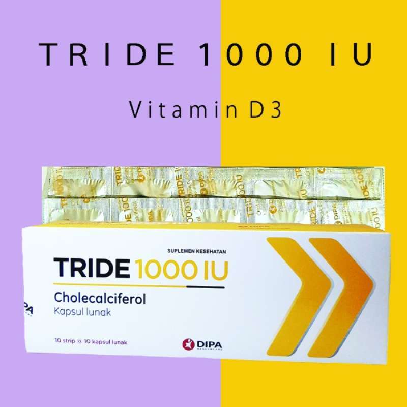Promo Vitamin D3 - TRIDE 1000IU 1 box isi 100 kapsul Diskon 33% di ...