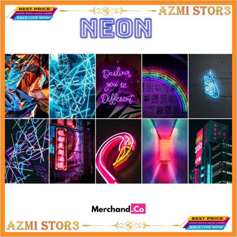 Jual 12 Pcs A5 Poster Dinding Aesthetic Neon Poster Mini Aesthetic - di ...