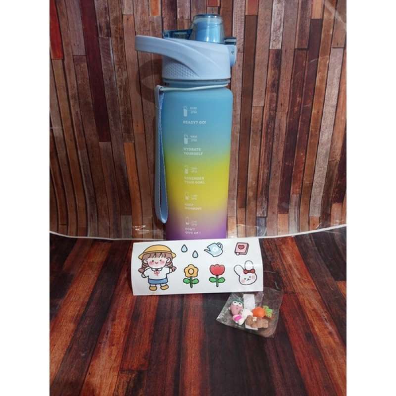 Jual botol gradiasi sporty 1,1 liter / botol viral gradiasi tinggi 1,1 ...