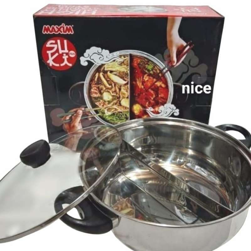 Jual Panci Sekat 2 Maxim Steamboat Hotpot Suki Pan Shabu Shabu di ...