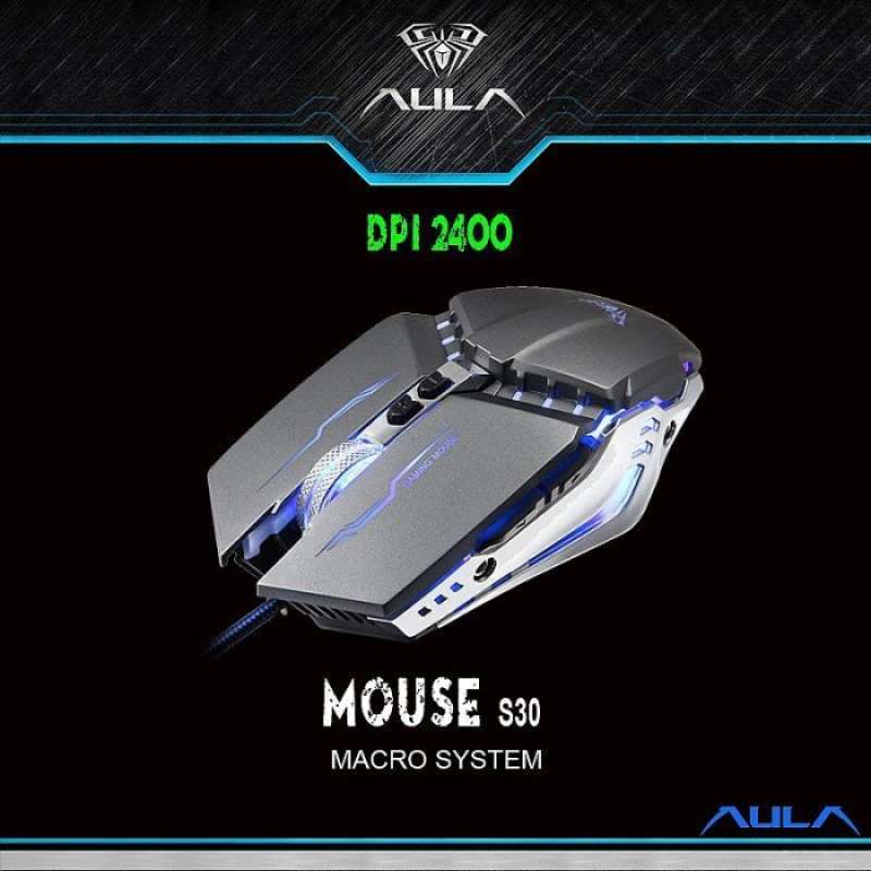 Promo Aula S30 Macro 4 Button Breathe Light Wired Gaming Mouse 2400Dpi ...