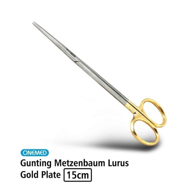 Promo Gunting Operasi Metzenbaum Lurus 15 cm Gold Onemed Diskon 36% di ...