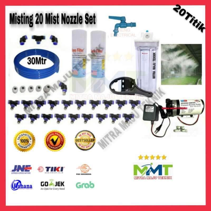 Promo Mesin Embun Walet Lengkap Set 20 Titik Nozzle Spray Misting Kabut ...