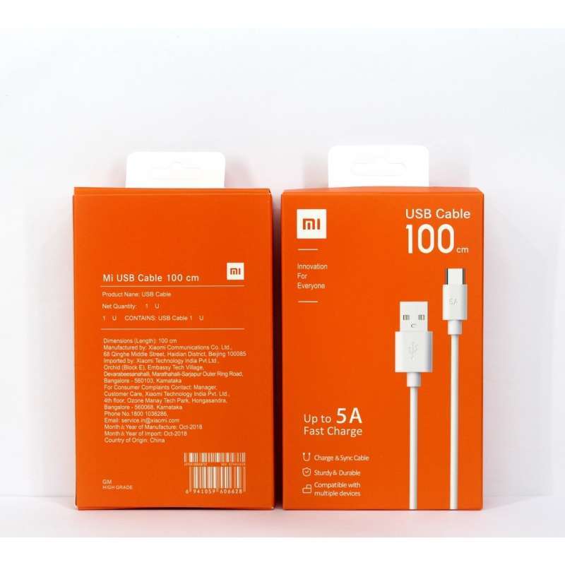 Jual CABLE USB KABEL DATA XIAOMI REDMI NOTE 10 5.A TYPE C- 100 CM FAST ...