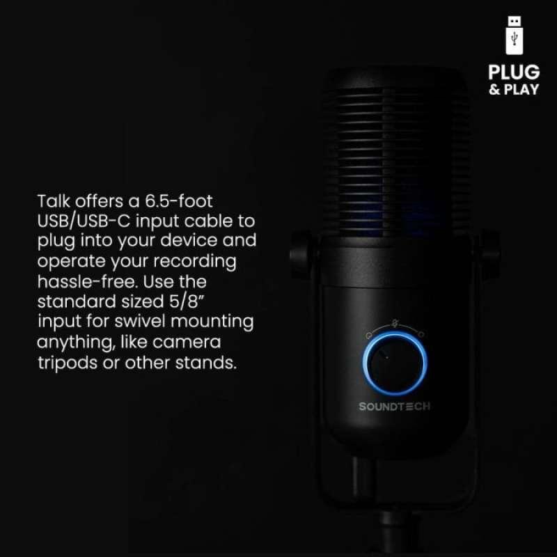 Promo Soundtech 2.1 Usb Microphone Condenser For Pc Laptop Streaming ...