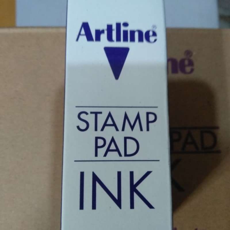 Jual Artline stamp pad ink reffil warna biru & ungu | tinta stempel ...
