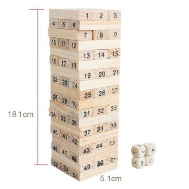 Jual Permainan Stako Kayu 48 Balok Dengan 4 Dadu Di Seller Tokoid88 ...