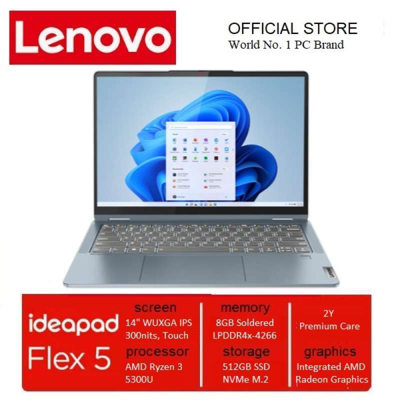 Promo Lenovo Ideapad Flex 5 82R9001EID (AMD Ryzen 3 5300U/8GB/512GB SSD ...