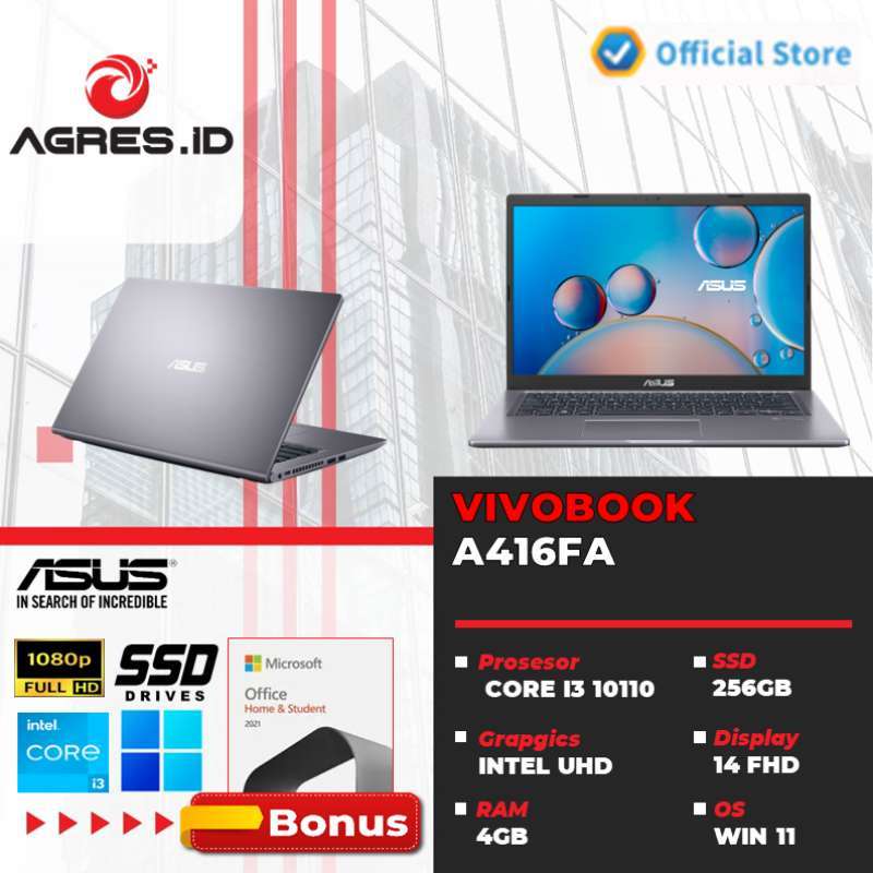 Jual Asus Vivobook A416fa - I3 10110 4gb 256ssd Win11 Ohs 14.0 Fhd ...