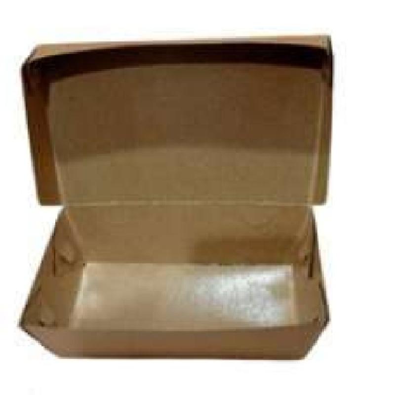 Jual Paper Lunch Box Cokelat M 1 Dus / Paper Lunch Box Kraft Ukuran M ...