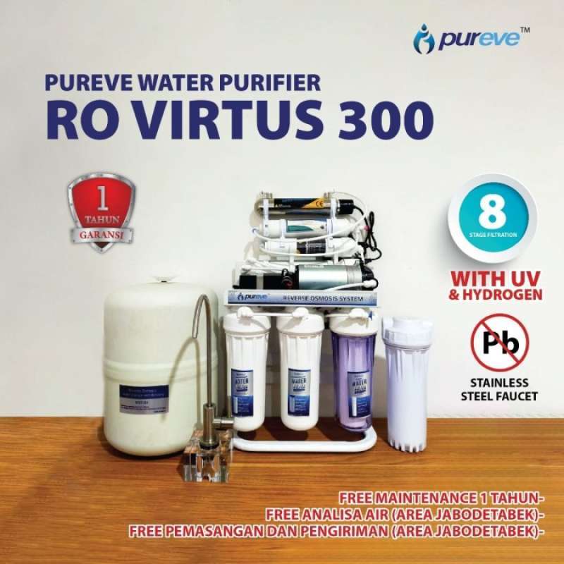Promo PUREVE WATER PURIFIER RO VIRTUS 300 + UV + HYDROGEN Diskon 5% di Seller Todaystore ...