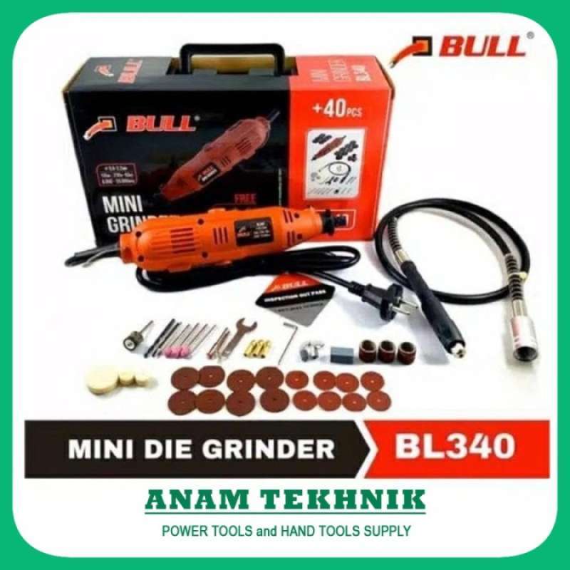 Promo Mini Die Grinder / Mesin Gerinda Mini Set Box Bull Bl340 Diskon ...