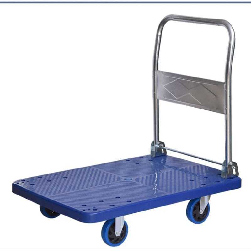 Jual trolley barang trolley lipat biru gerobak besi hand truck - 300k ...