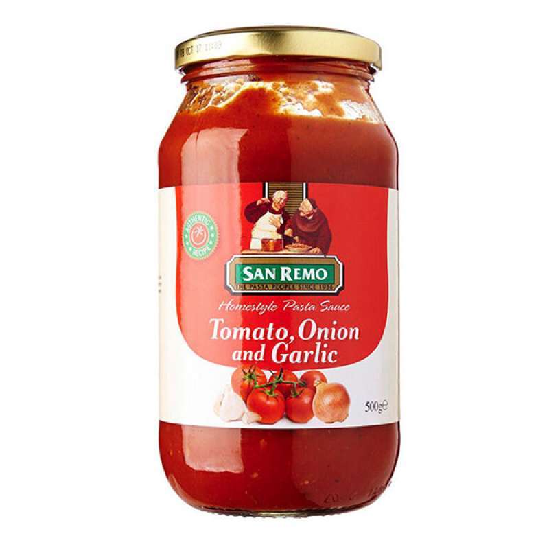 Jual SANREMO TOMATO ONION & GARLIC PASTA SAUCE 500 GR di Seller Primo ...