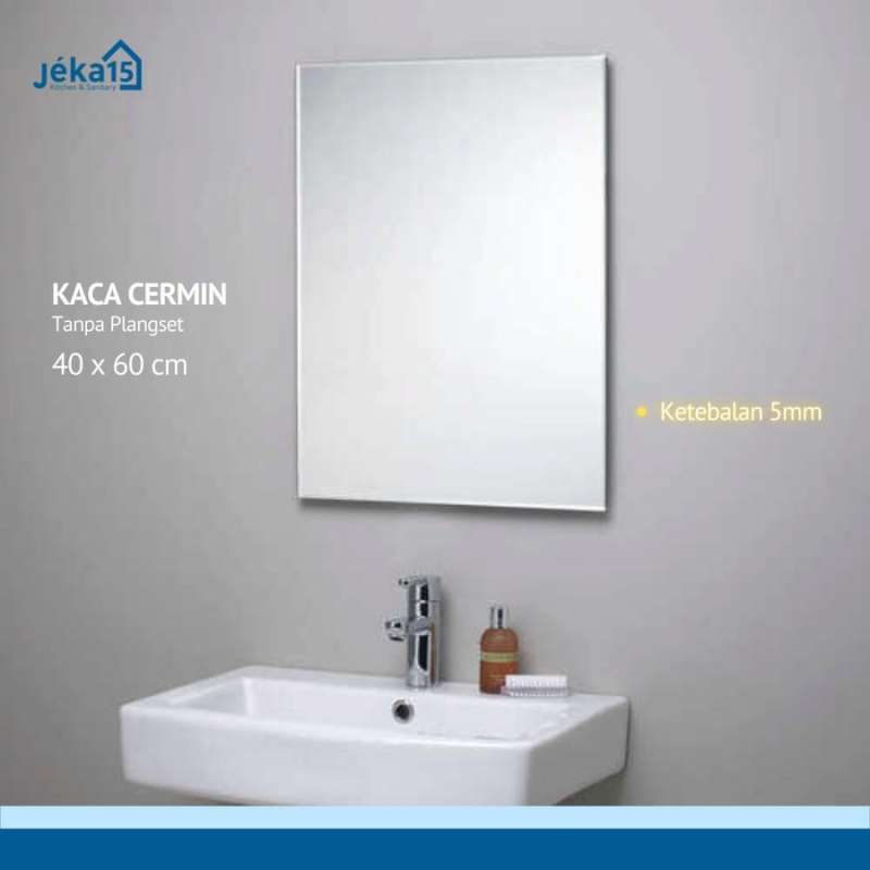 Jual Kaca Cermin Kamar Mandi Asahi 5ml// Kaca Ukuran 40x60 Bevel ...