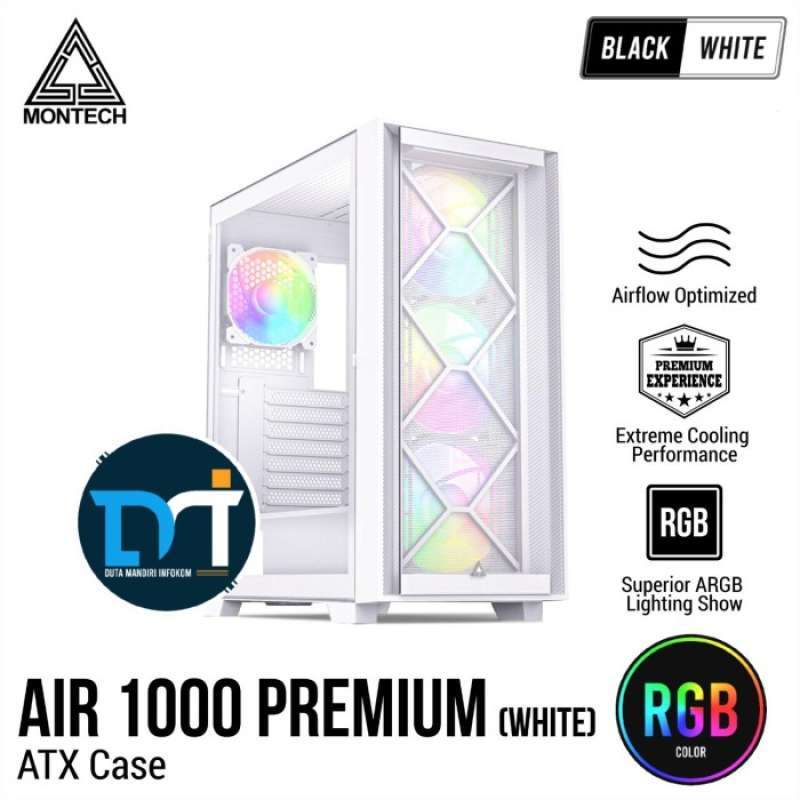 Promo Montech Air 1000 Premium - Argb Swivel Tempered Glass Atx Gaming ...