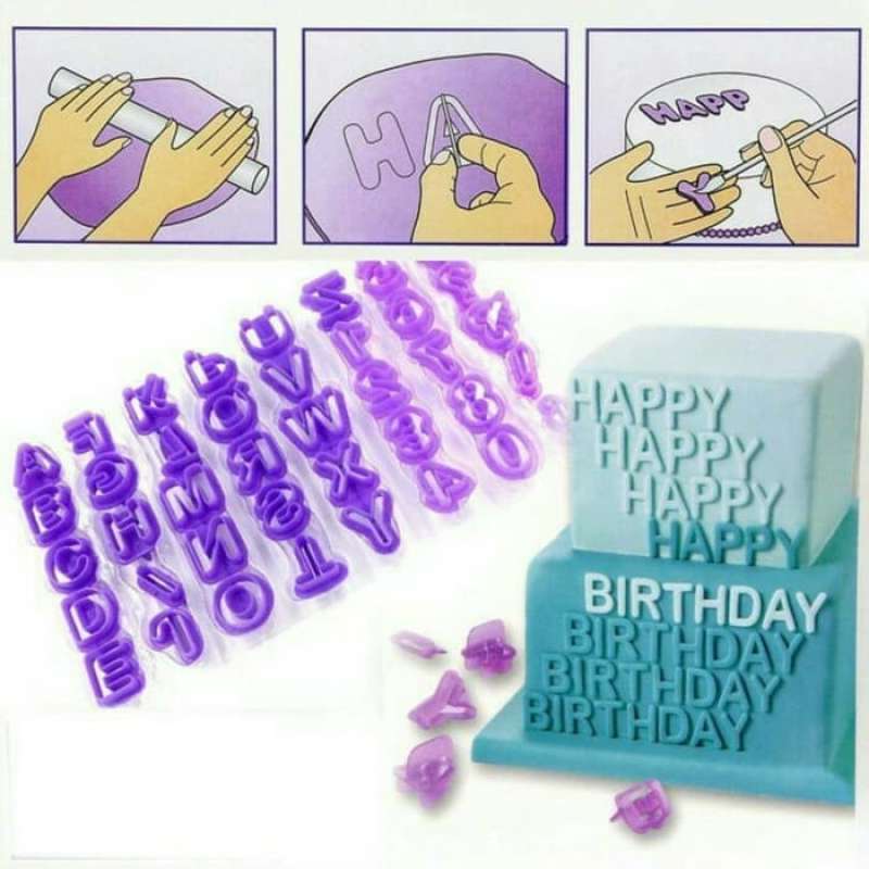 Jual CETAKAN CUTTER ANGKA HURUF ALPHABET NUMBER FONDANT CLAY COOKIES di ...