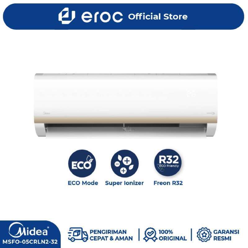 Jual Midea AC Low watt 1/2 PK ( 0.5 PK ) R32 Series MSFO-05CRLN2-32 ...